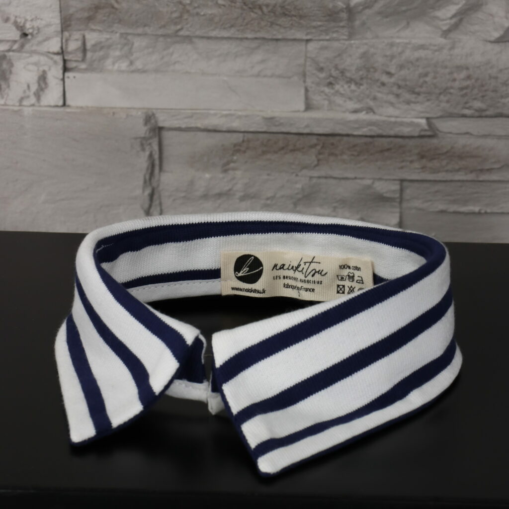 Col Italien en jersey lourd réversible uni - rayé - naiakitsu